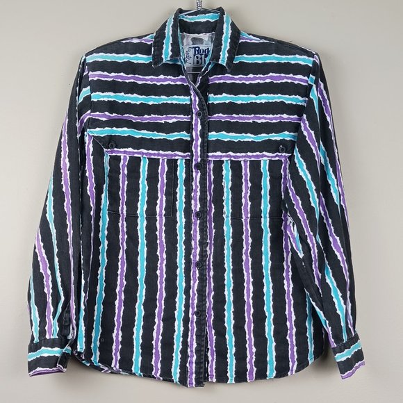 Roper | Tops | Roper Vintage Roper Rodeo Blue Stripe Western ...